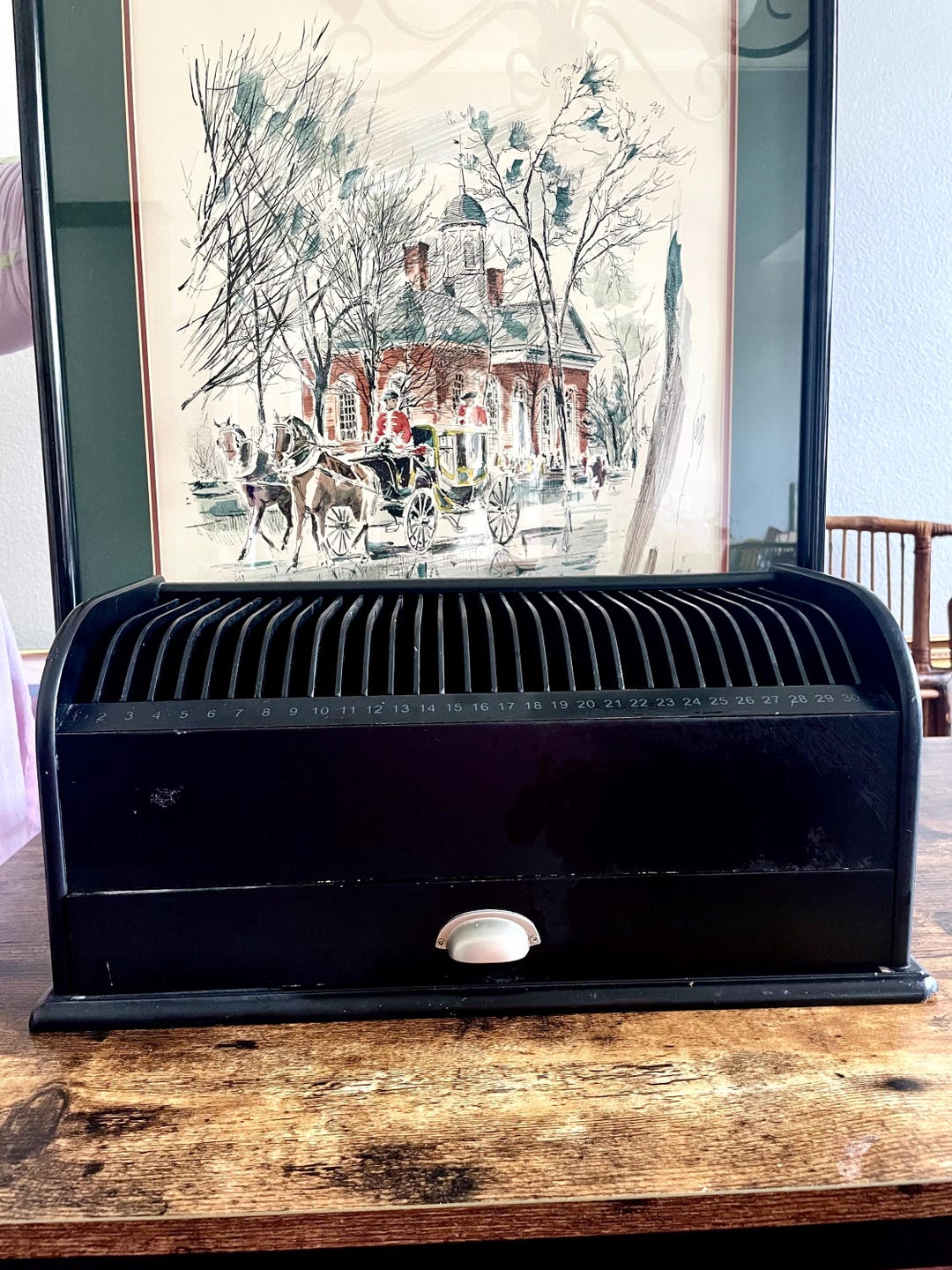 Black Wooden Monthly Bill Letter Mail Sorter Desk Top Organizer With 31 ...