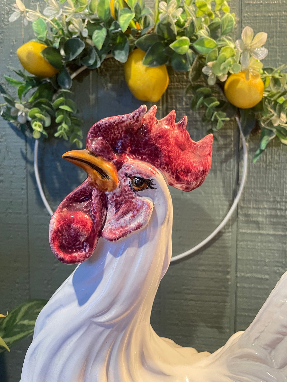 Large Vintage 16” Italian Campagna Intrada Colored Hand Painted Ceramic ...