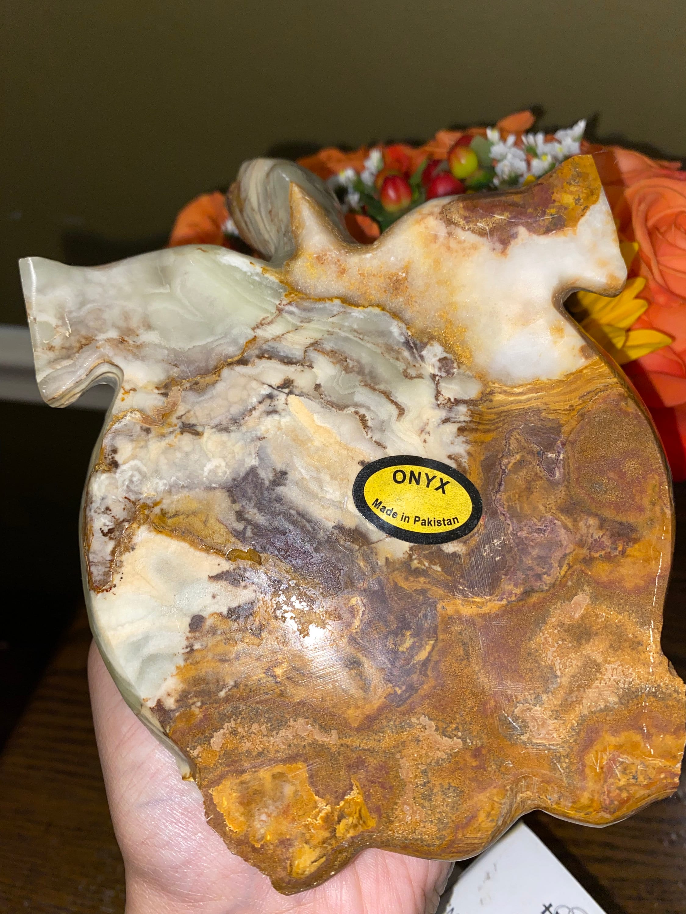 Large Pakistan Onyx Turtle Tortoise | Banded Green Calcite Hand Carving ...