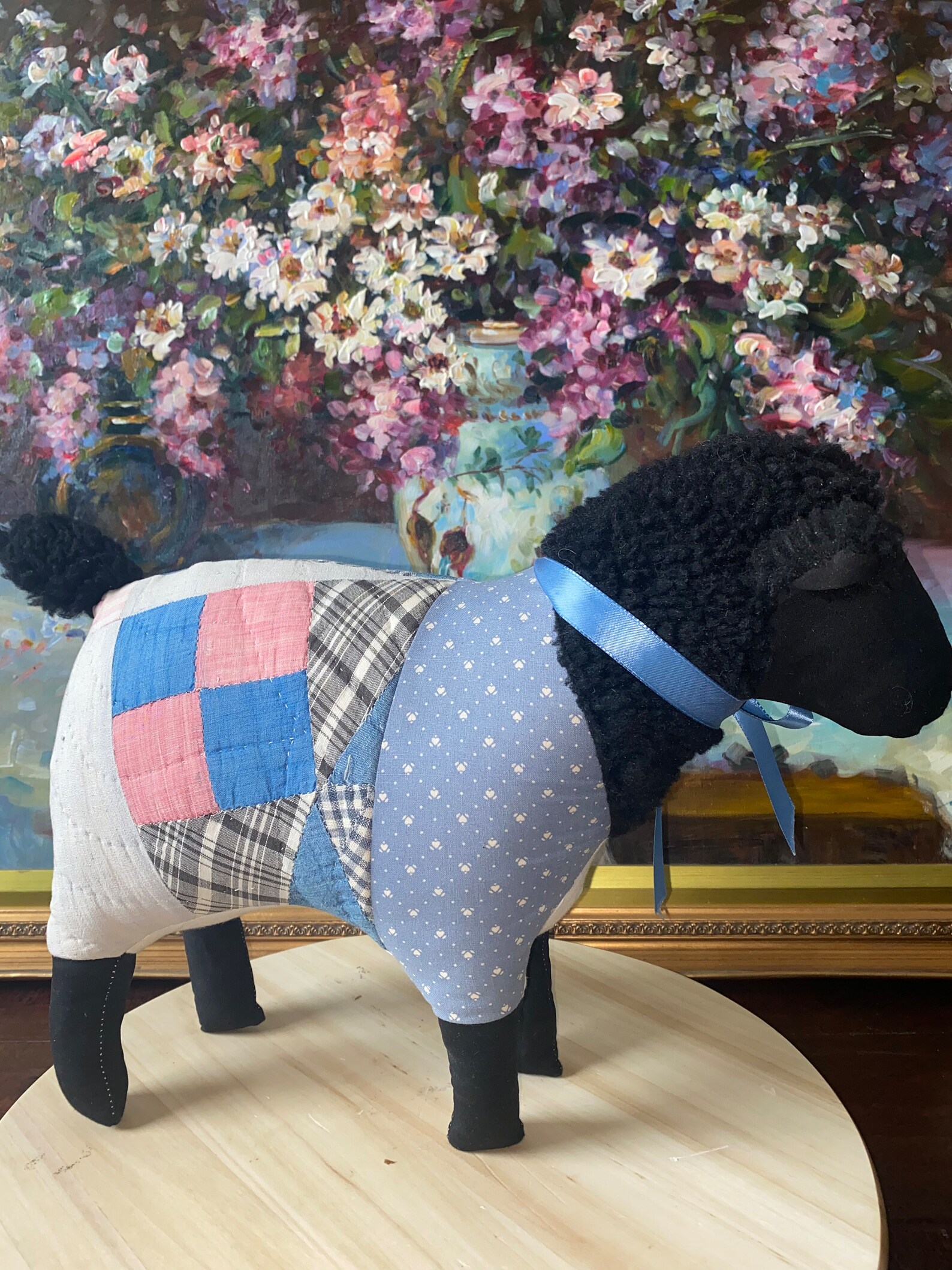 Vintage Handcrafted Patchwork, Wool Quilted Lamb Stuffed Animal - Etsy