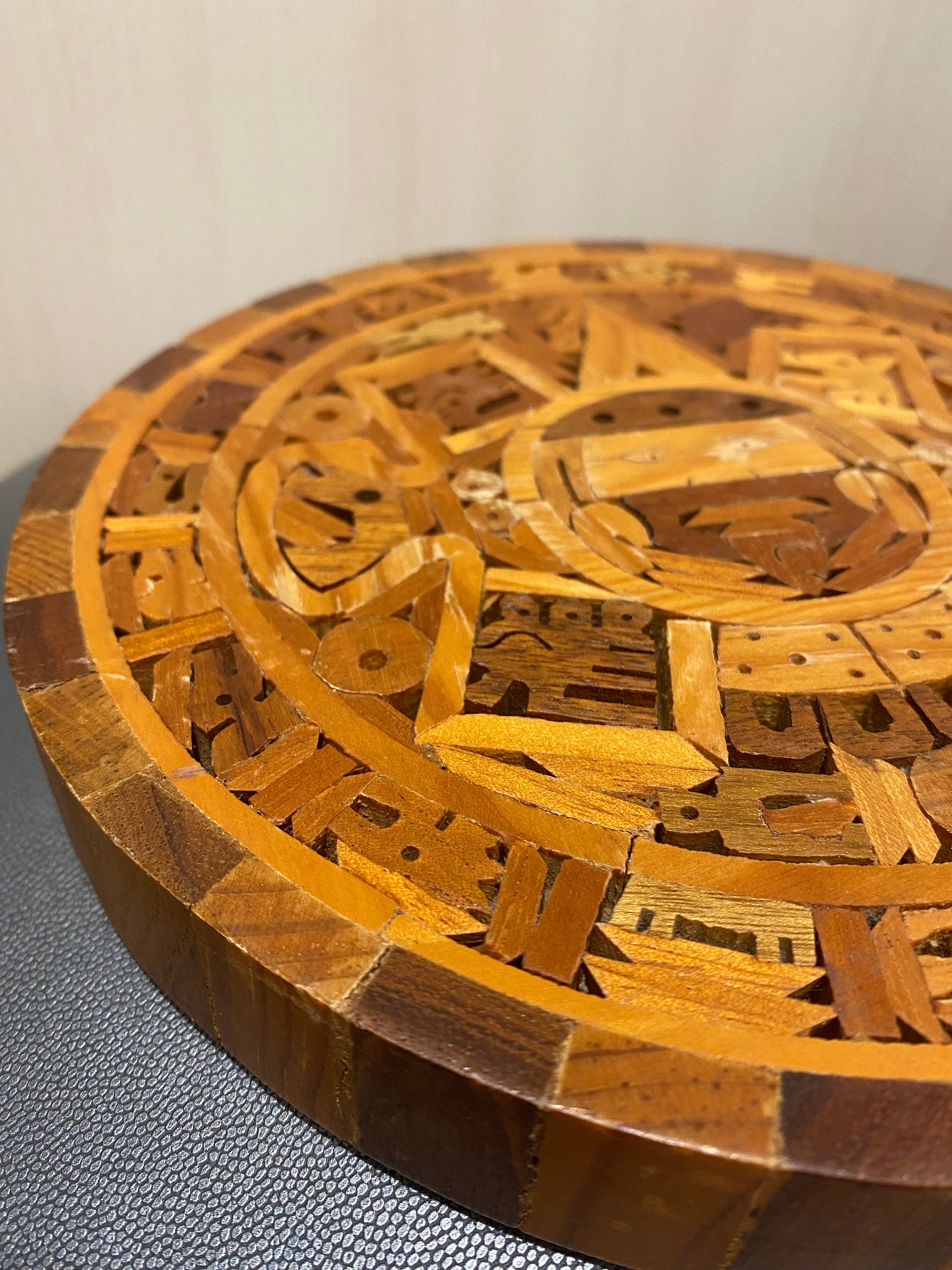 Handmade Wood Inlay Aztec Mayan Zodiac Calendar Wall Plaque - Etsy