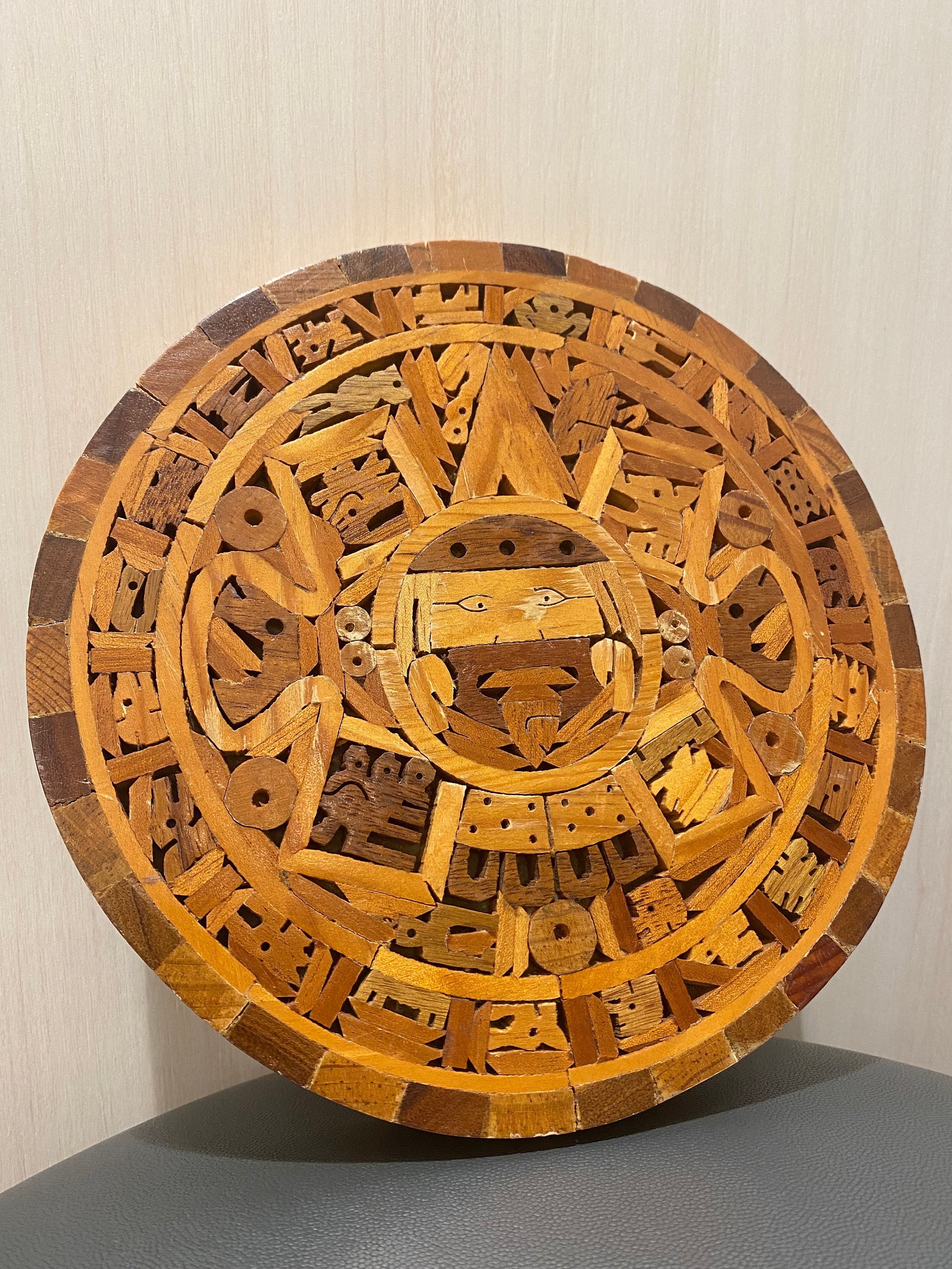 Handmade Wood Inlay Aztec Mayan Zodiac Calendar Wall Plaque - Etsy