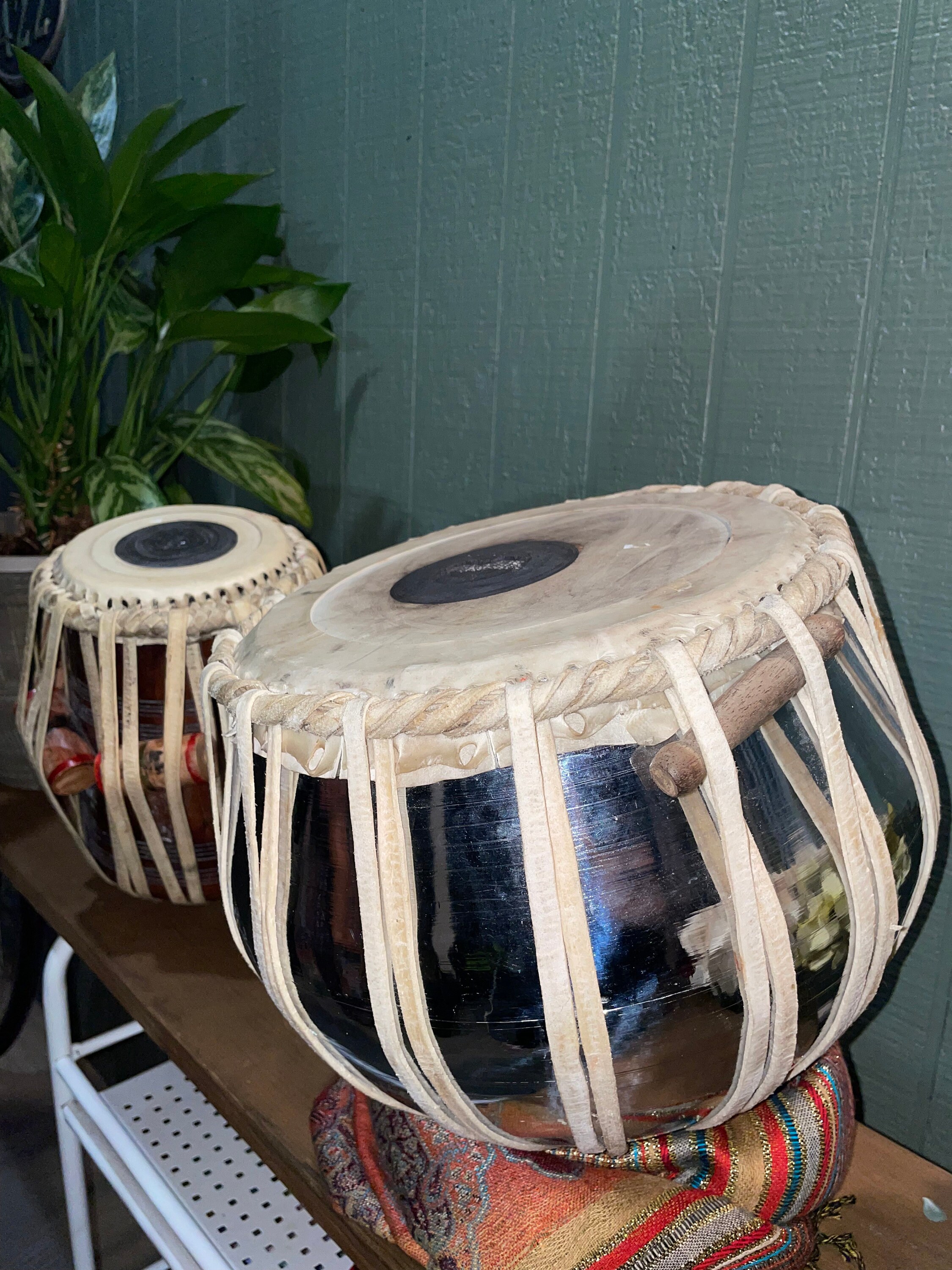 Tabla Drums Set Steel Nickel Plated Bayan Musical Instruments Set of ...