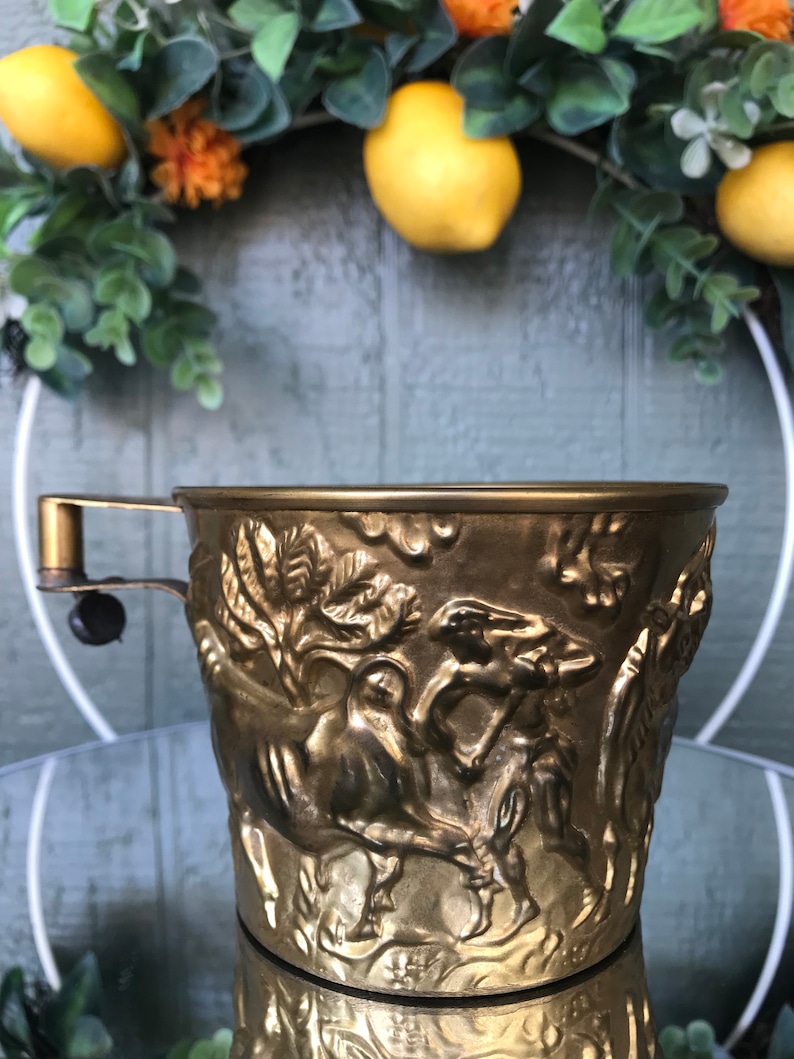 Vintage Vapheio Gold Color Cups Creto-mycenaean Period - Bull Stag ...