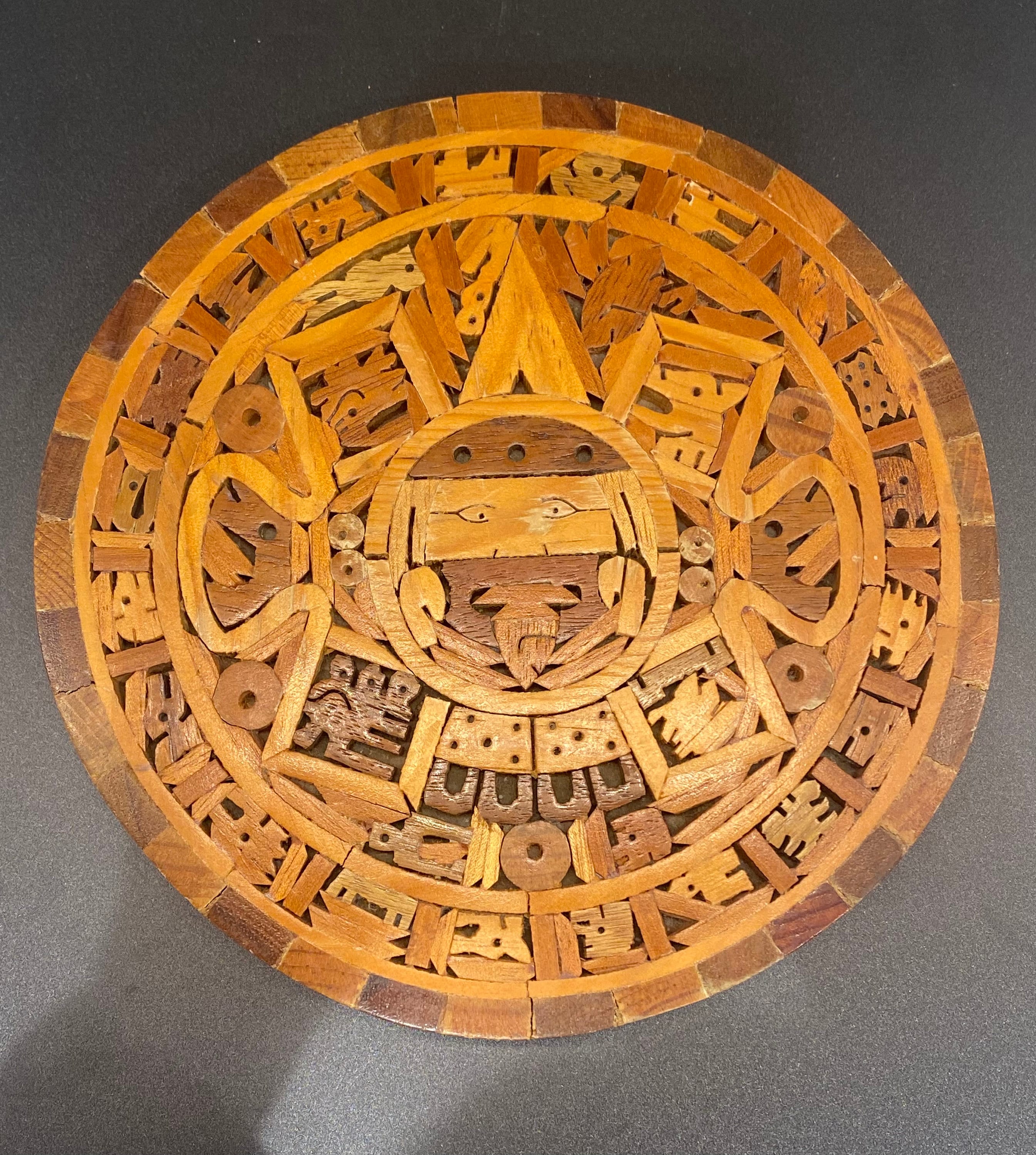 Handmade Wood Inlay Aztec Mayan Zodiac Calendar Wall Plaque - Etsy