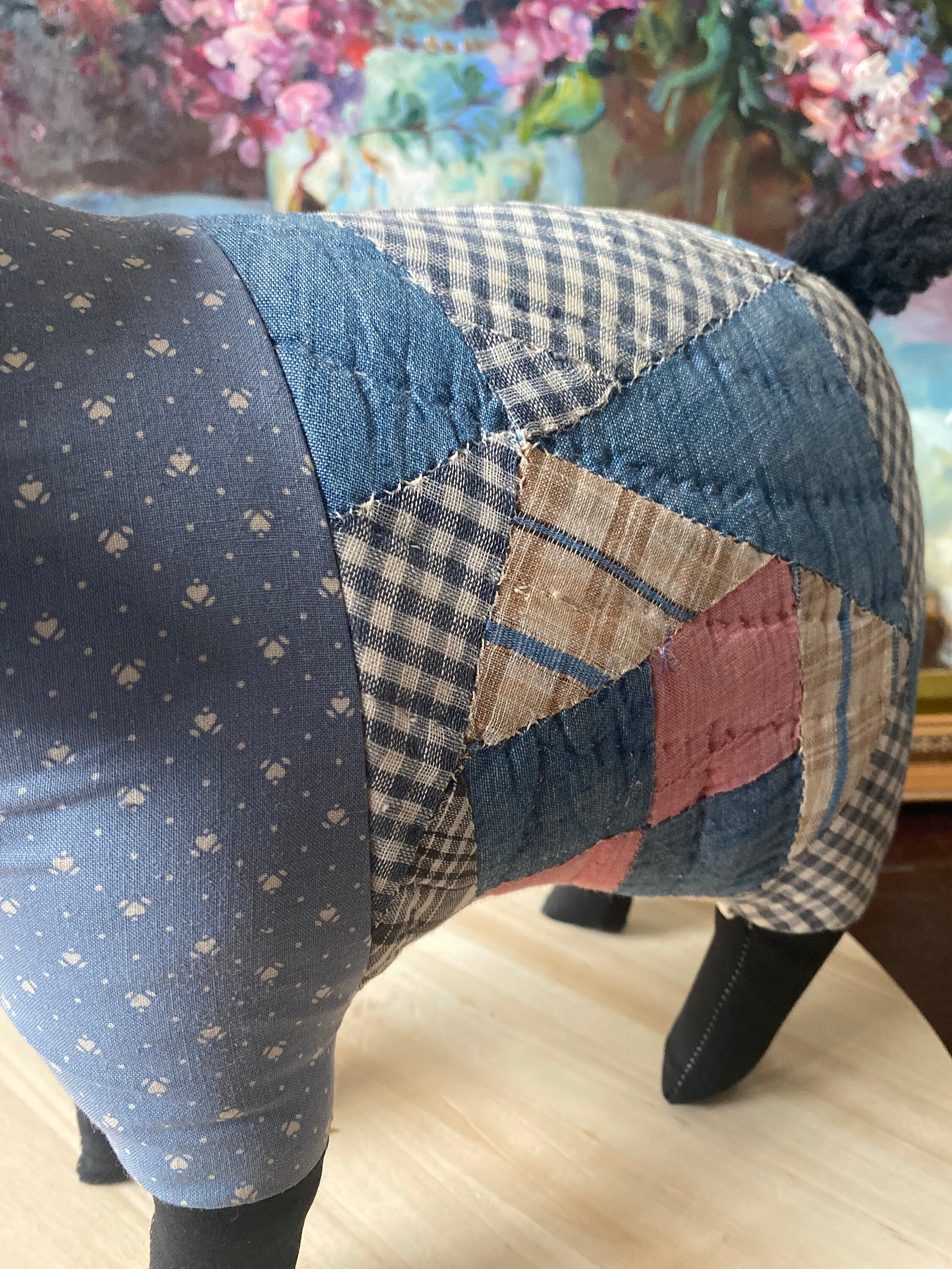 Vintage Handcrafted Patchwork, Wool Quilted Lamb Stuffed Animal - Etsy