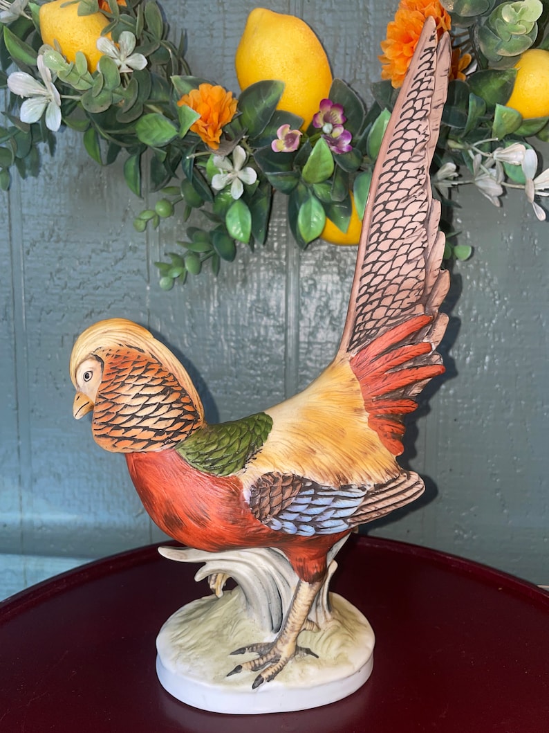 Vintage Pair of Lefton Golden Pheasants Colorful Fine China ...