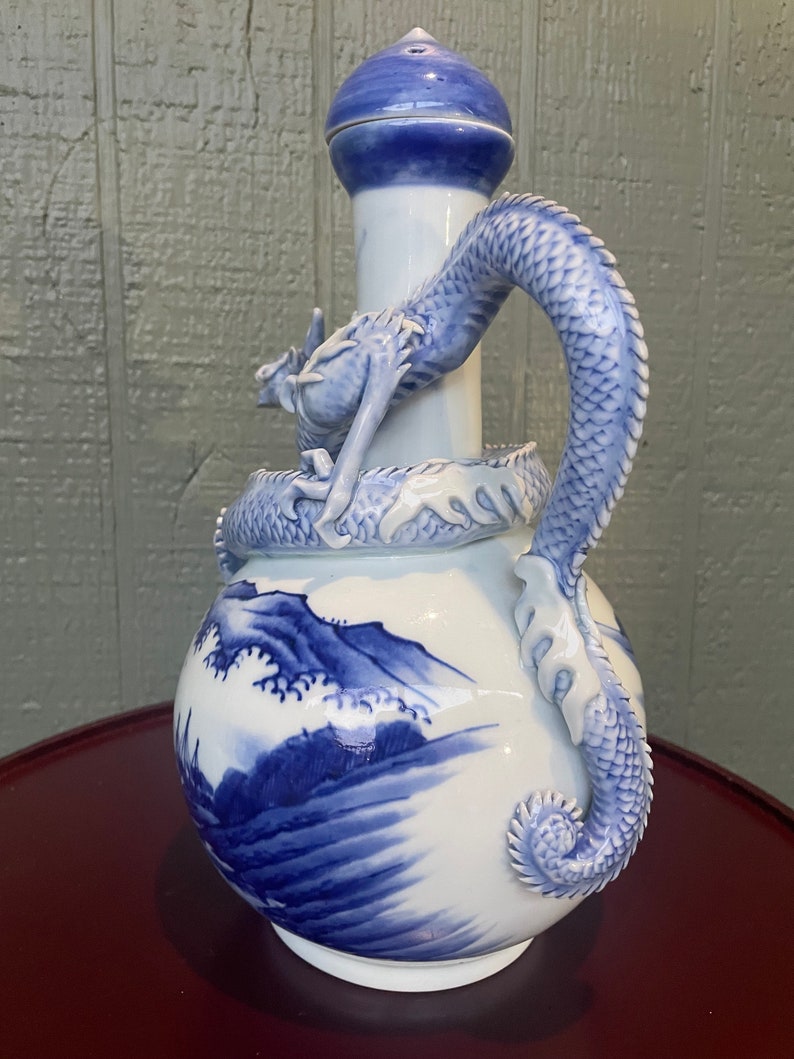 Antique 19th C Japanese Hirado Dragon Porcelain Ewer Mikawachi Ware - Etsy