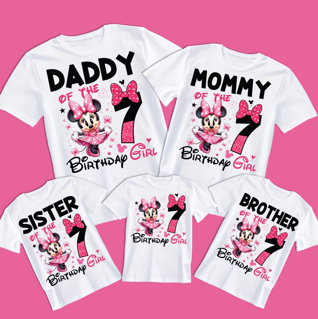 Minnie Mouse 7th Birthday Girl, 7 Years Old Birthday Cut Files for ...