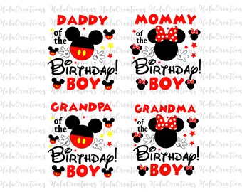 Bundle Birthday Boy Family Svg, Mickey Mouse Happy Birthday Svg ...