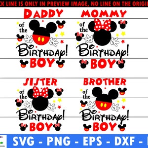 Bundle Birthday Boy Family Svg Mickey Mouse Happy Birthday - Etsy