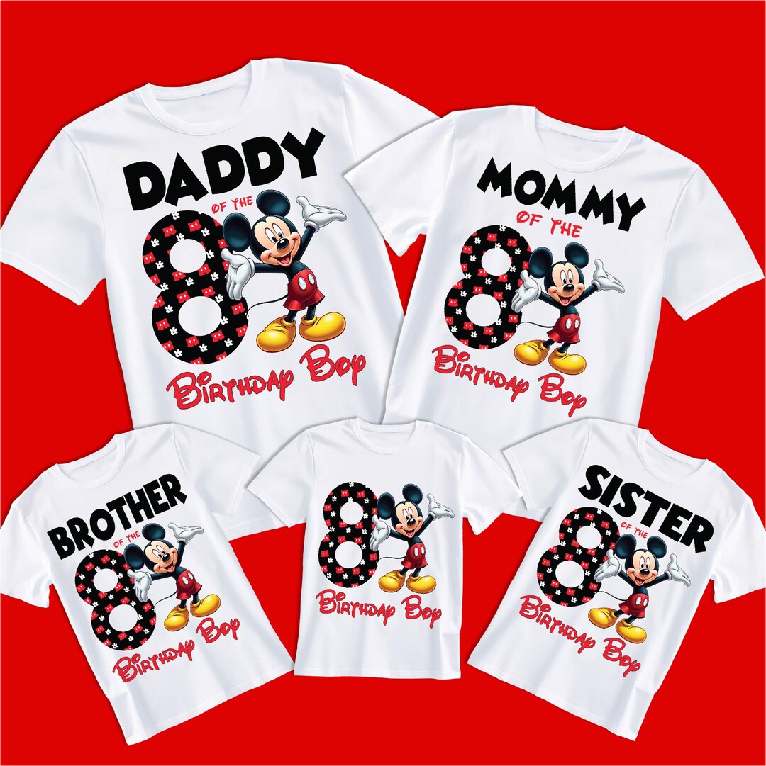 Mickey Mouse 8th Birthday Png, Cupcake Toppers Number Eight Bday Family ...