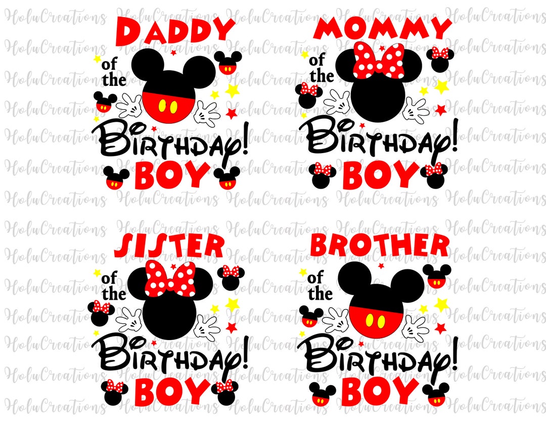 Bundle Birthday Boy Family Svg, Mickey Mouse Happy Birthday Svg ...