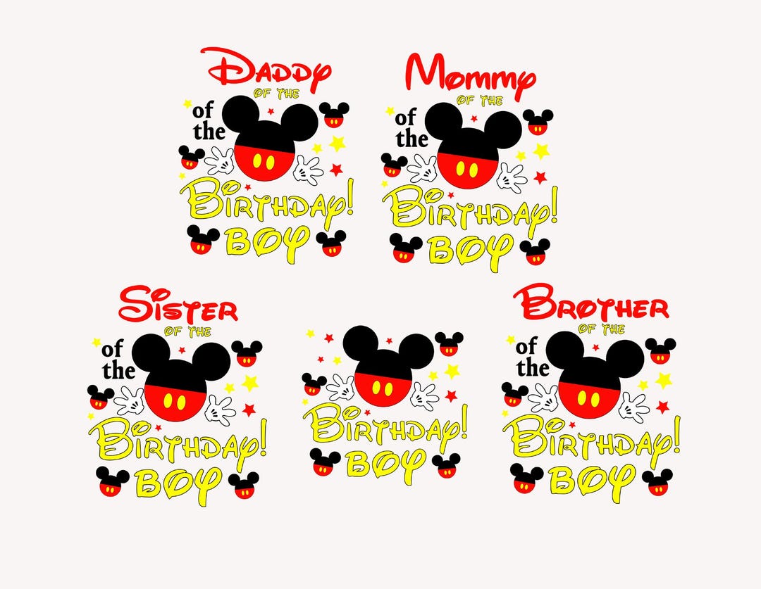 Bundle Birthday Boy Family Svg, Mickey Mouse Happy Birthday Svg ...