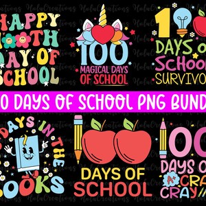 100 Days of School Png, Happy 100th Day of School, Teacher Png, Kids ...