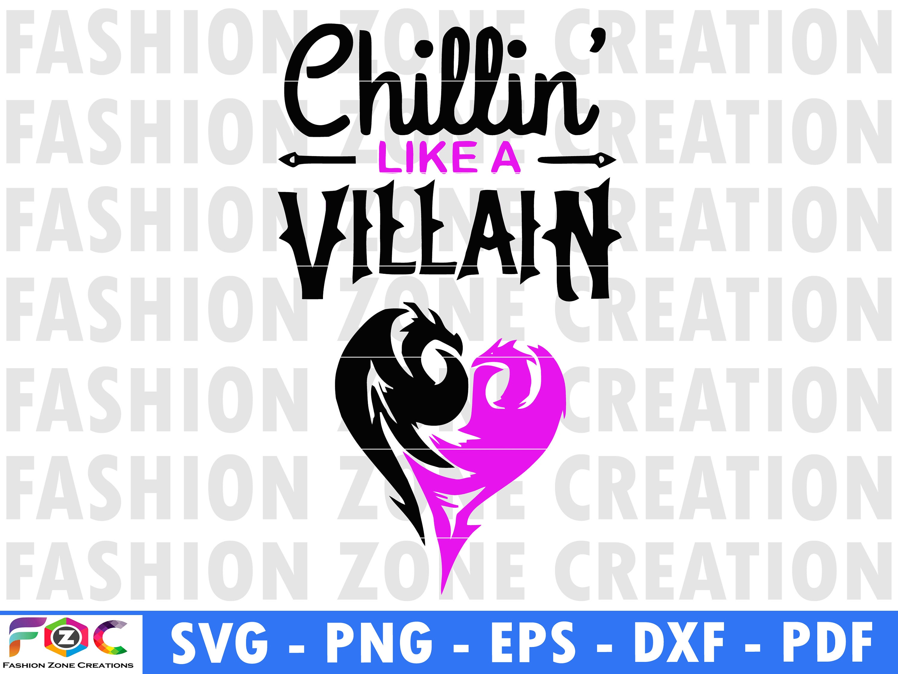 Descendants Maleficent SVG Chillin Like a Villian SVG Vinyl - Etsy