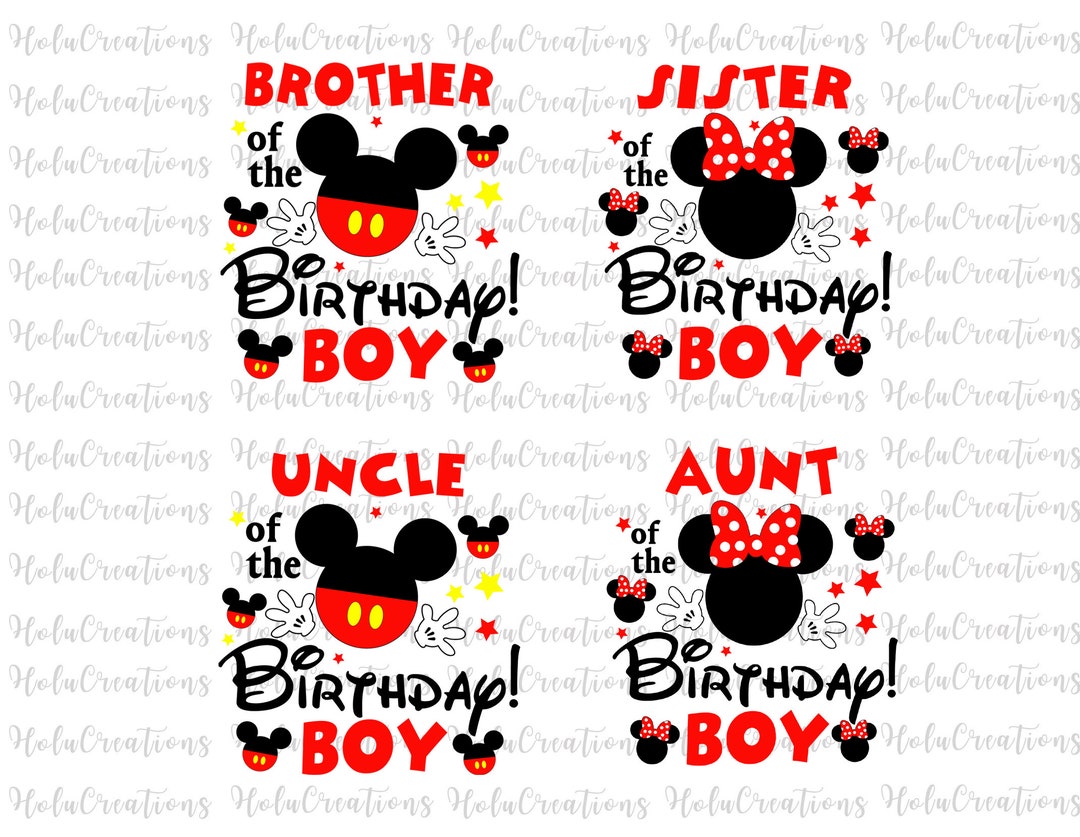 Bundle Birthday Boy Family Svg, Mickey Mouse Happy Birthday Svg ...