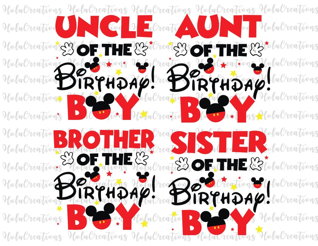 Bundle Birthday Boy Family Svg, Mickey Mouse Happy Birthday Svg ...