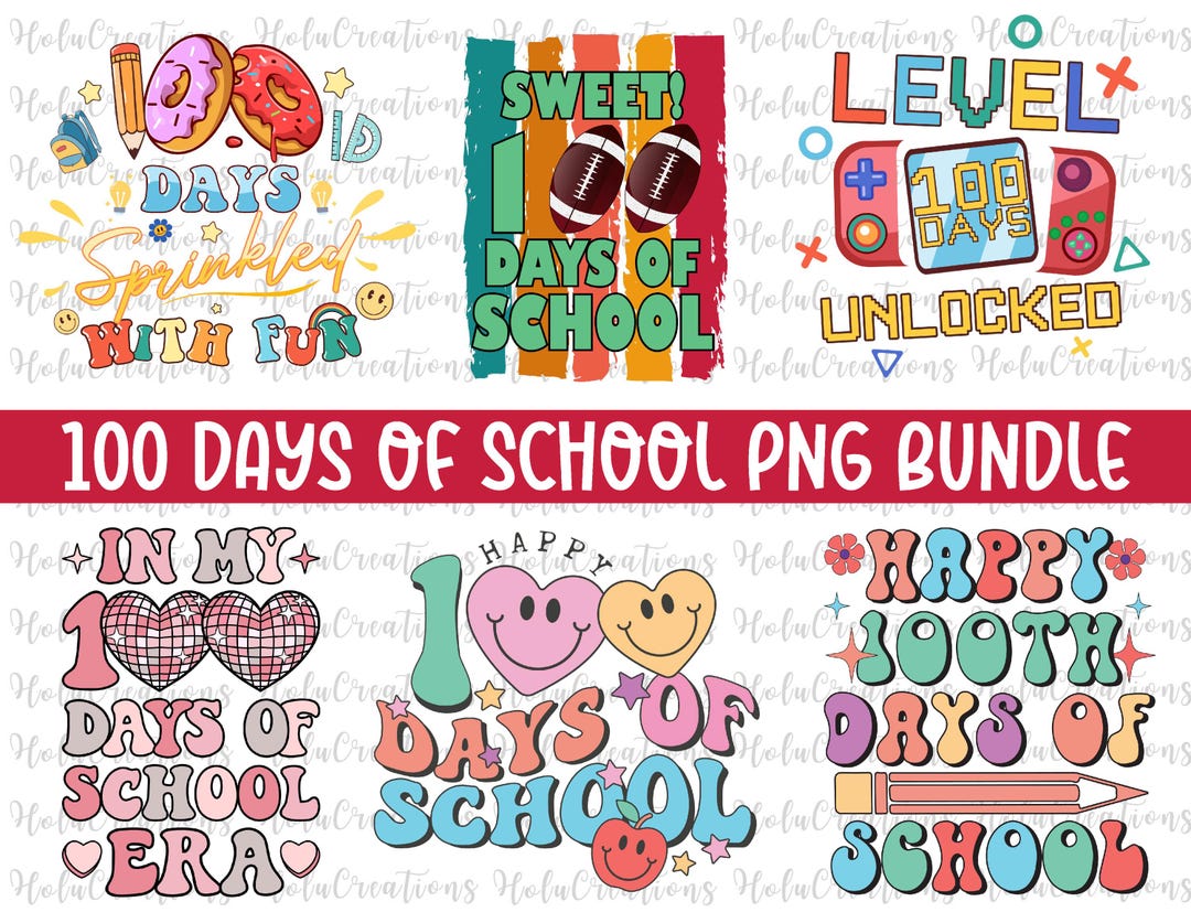 100 Days of School Png, Happy 100th Day of School, Teacher Png, Kids ...