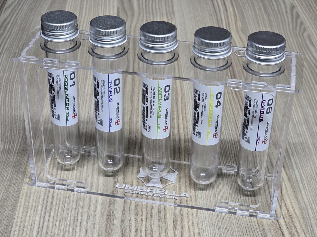 Test Tube Shot Glass and Display Stand - Resident Evil Style Virus ...