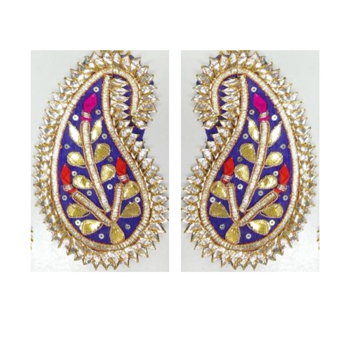 10 Pcs of Paisley Gota Patti Flower/ Gota Ribbon Patch/zardosi - Etsy