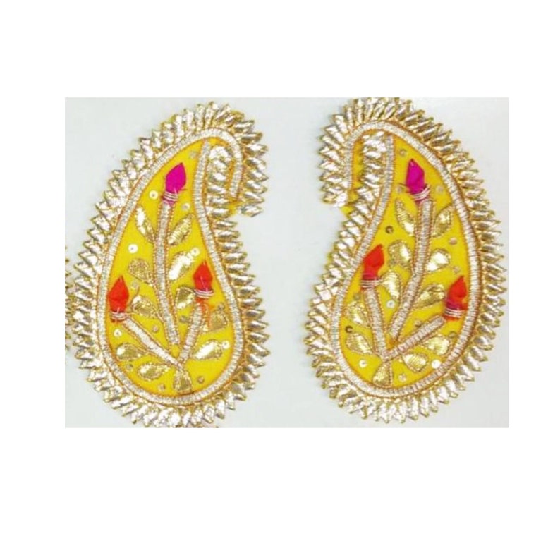 10 Pcs of Paisley Gota Patti Flower/ Gota Ribbon Patch/zardosi - Etsy