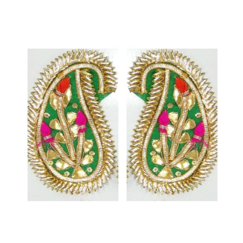 10 Pcs of Paisley Gota Patti Flower/ Gota Ribbon Patch/zardosi - Etsy