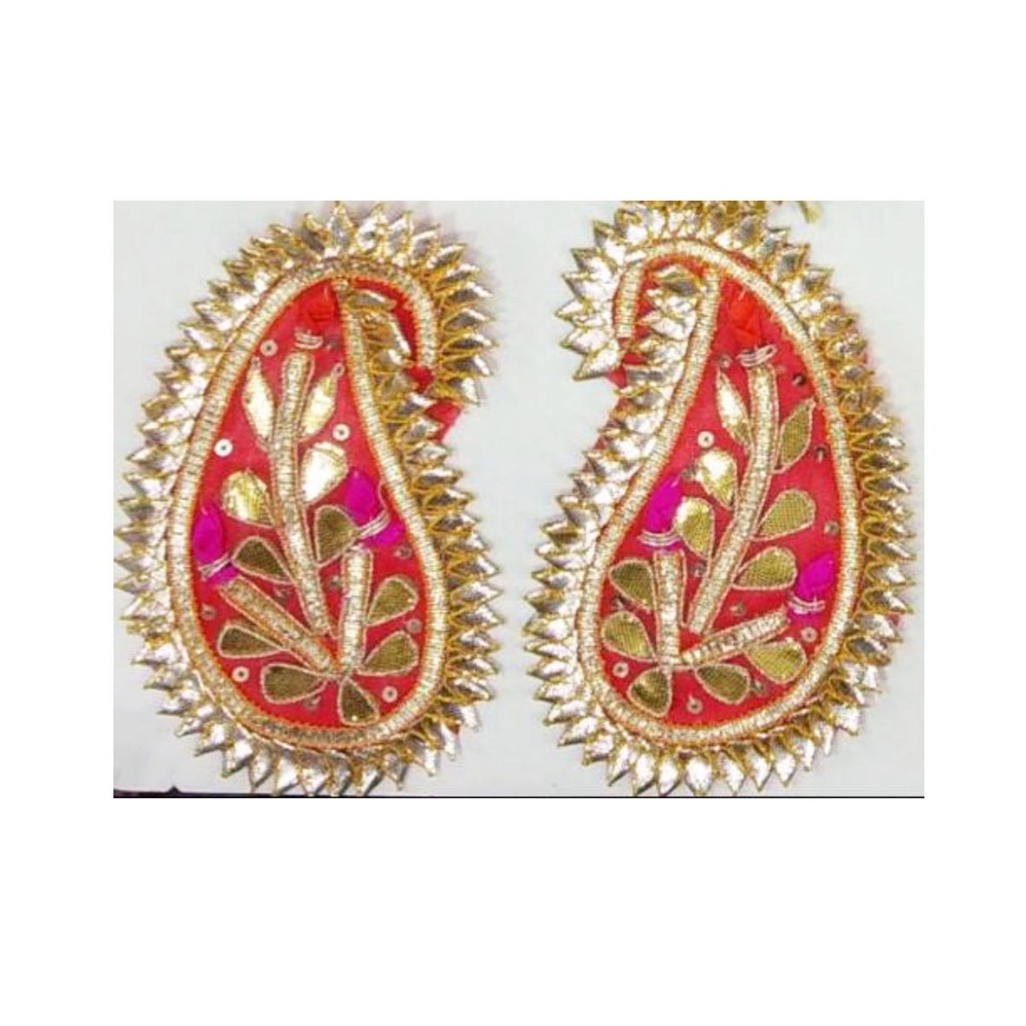 10 Pcs of Paisley Gota Patti Flower/ Gota Ribbon Patch/zardosi - Etsy