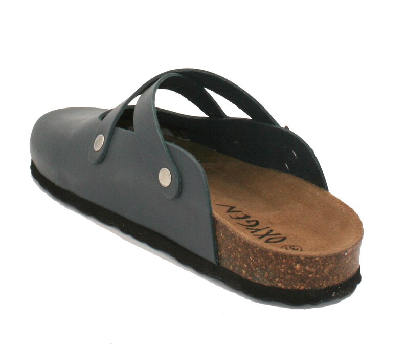 Oxygen Leather Footbed Clog London in Grey Blue - Etsy