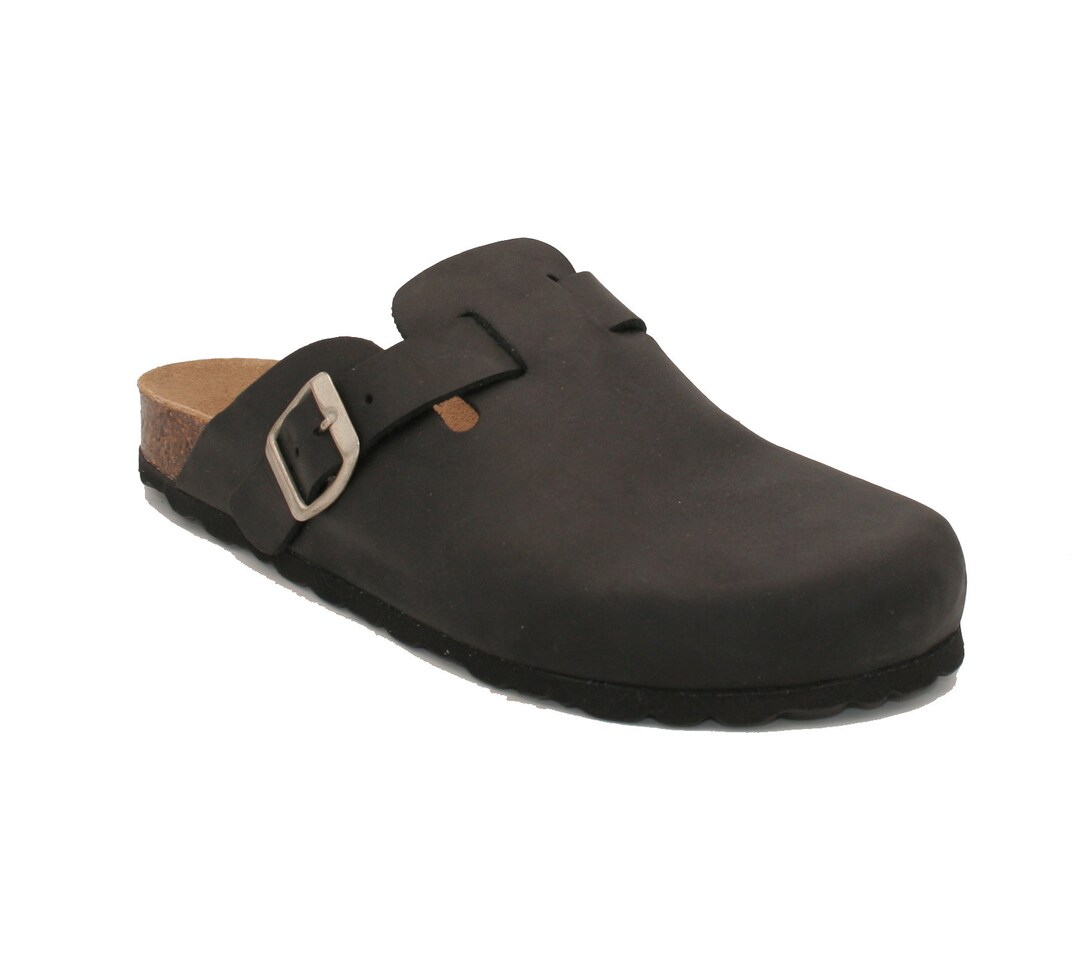 Oxygen Leather Footbed Clog Brighton in Black - Etsy