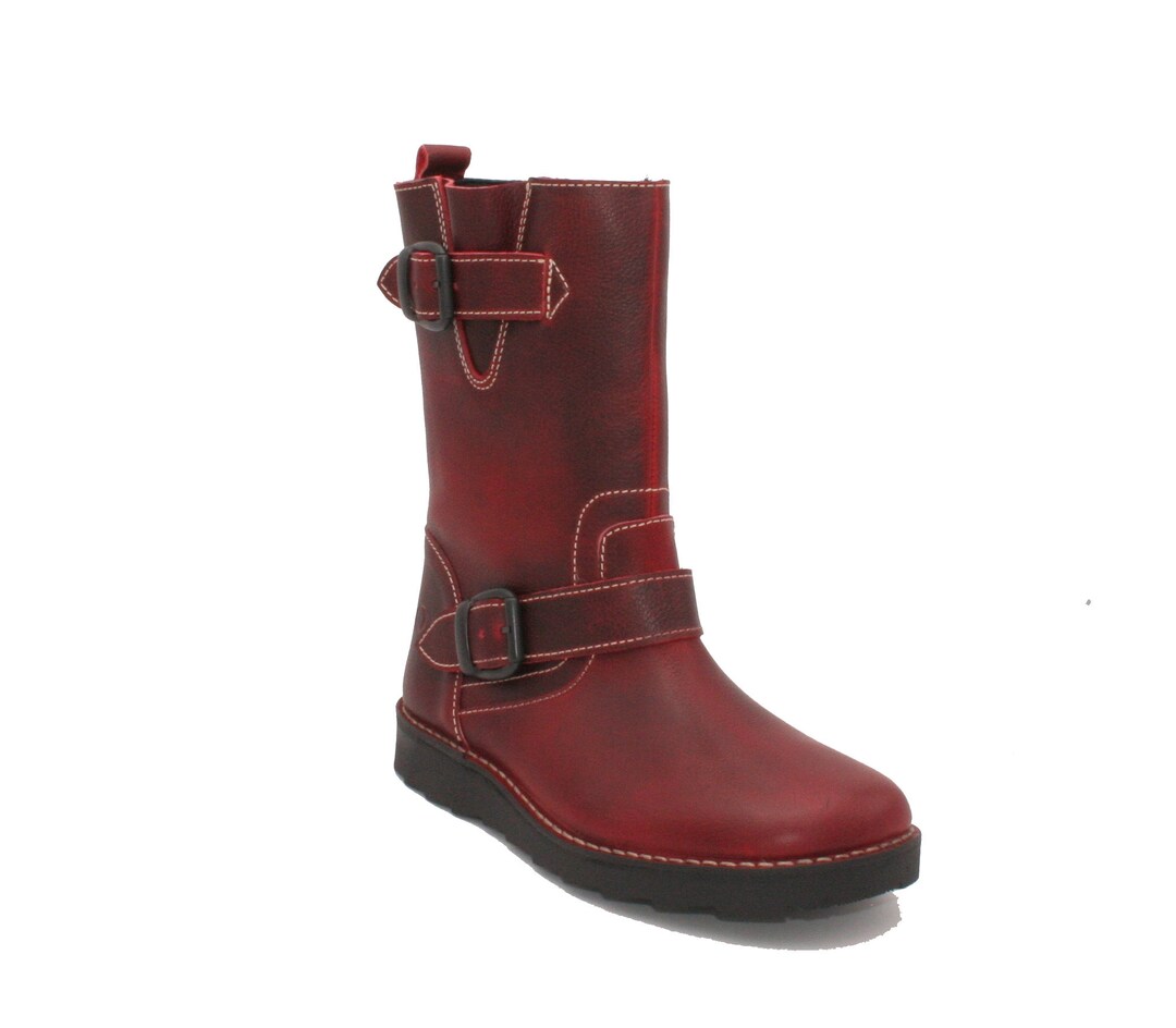 Oxygen Stitch Down Zip up Boot Piova Red - Etsy