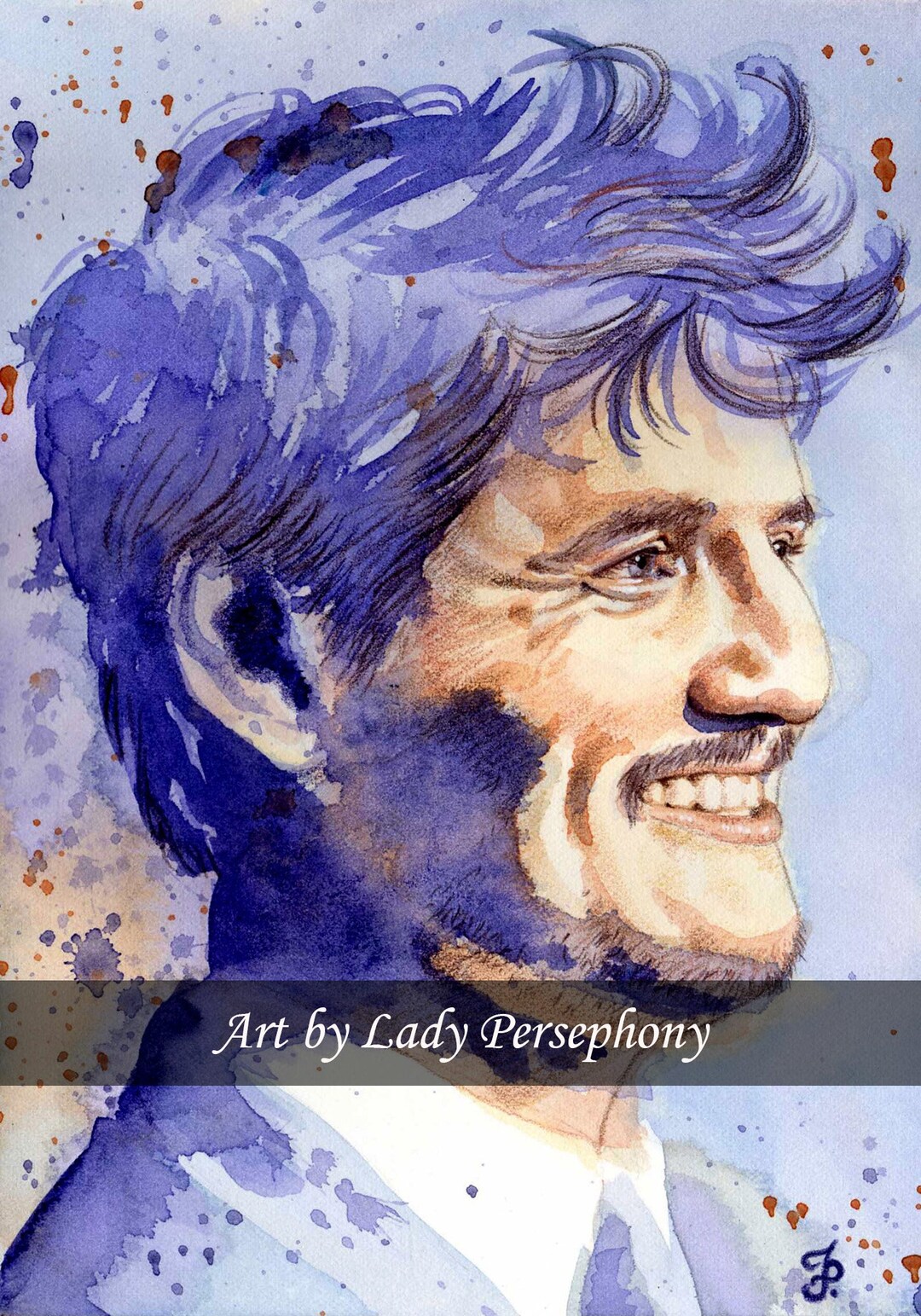 Pedro Pascal Art Print 1 Watercolor Art, Drawing, Fanart, Print - Etsy