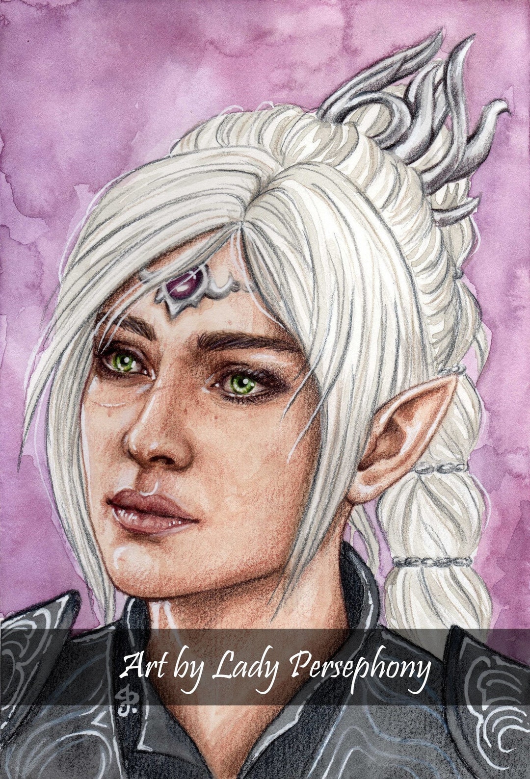 Shadowheart Art Print 2 || Watercolor Art, Painting, Drawing, Portrait ...