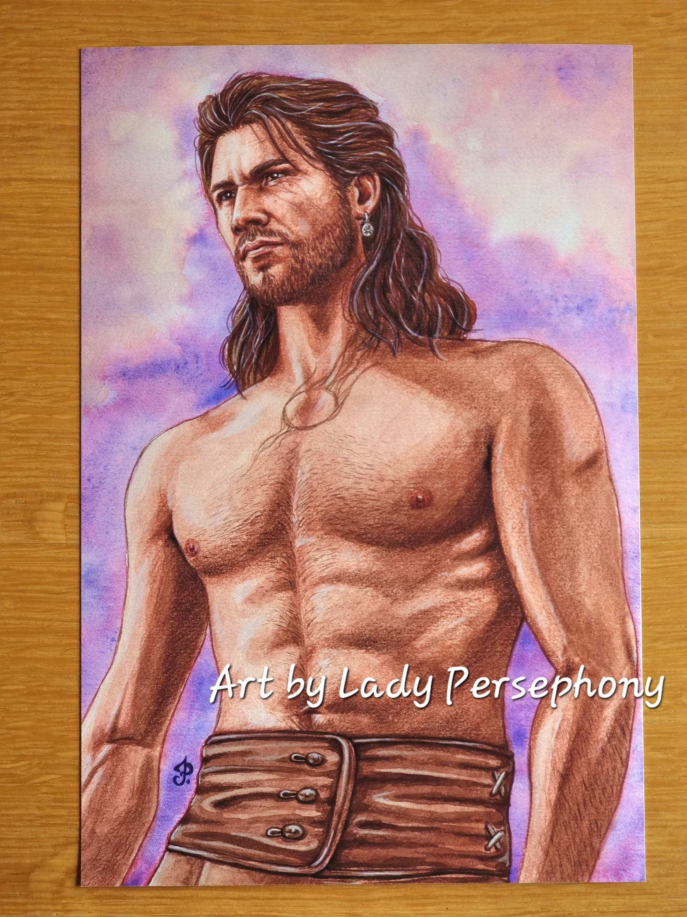 Gale Dekarios of Waterdeep Shirtless Fine Art Print 1 Watercolor Art ...