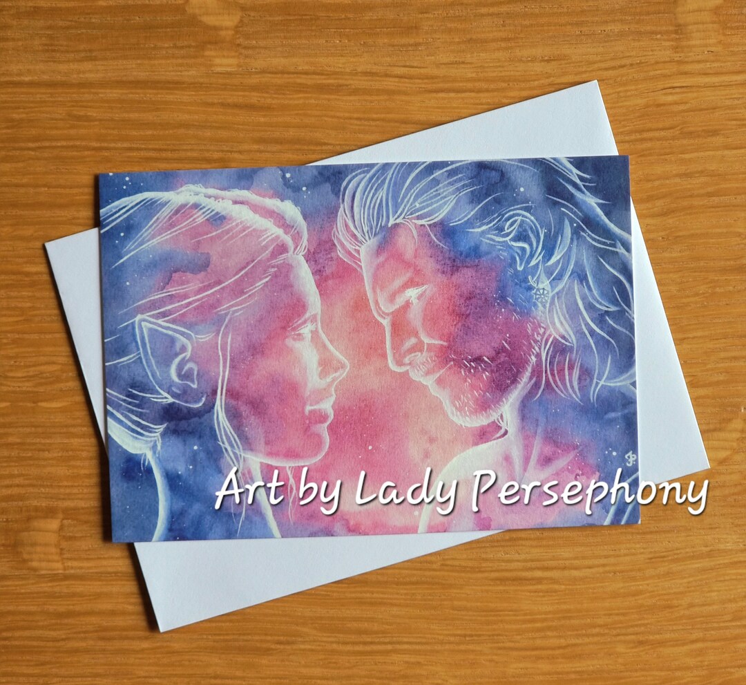Gale and Saëryn Astral Scene Postcard Art Print 1 || Watercolor Art ...
