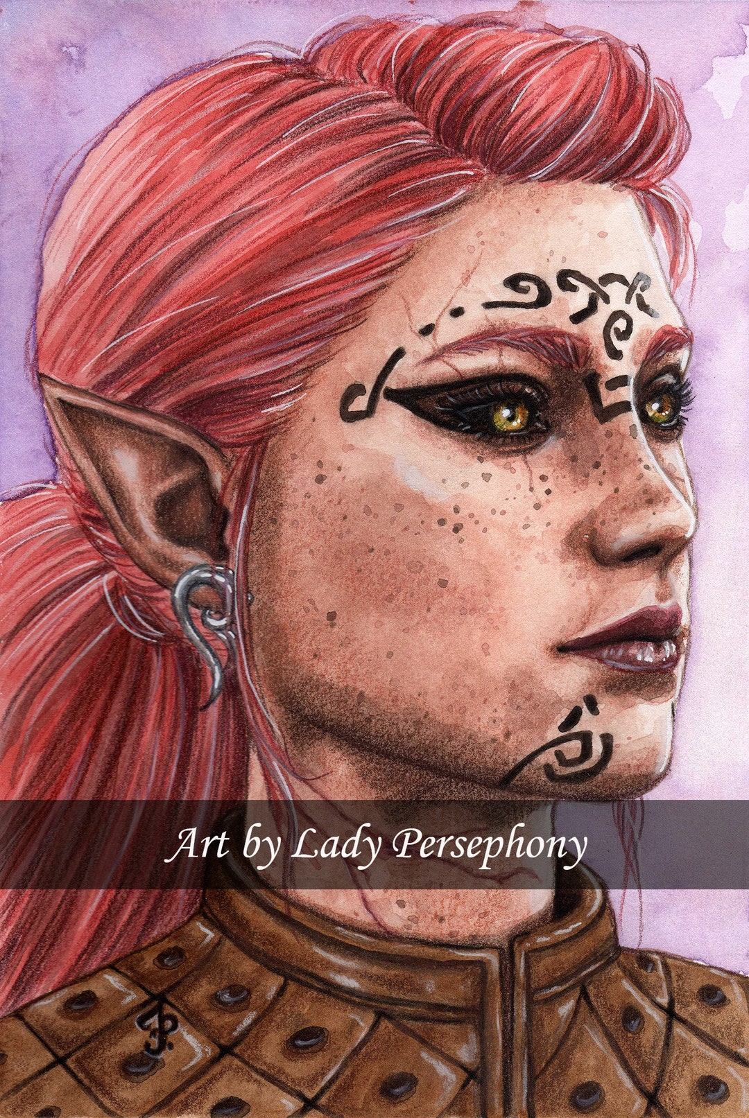 Saëryn the Half-elf Art Print Watercolor Art, Painting, Drawing ...