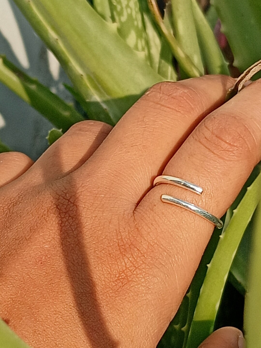 Open Flexible Adjustable Midi Wraparound Ring 925 Sterling Silver Women ...