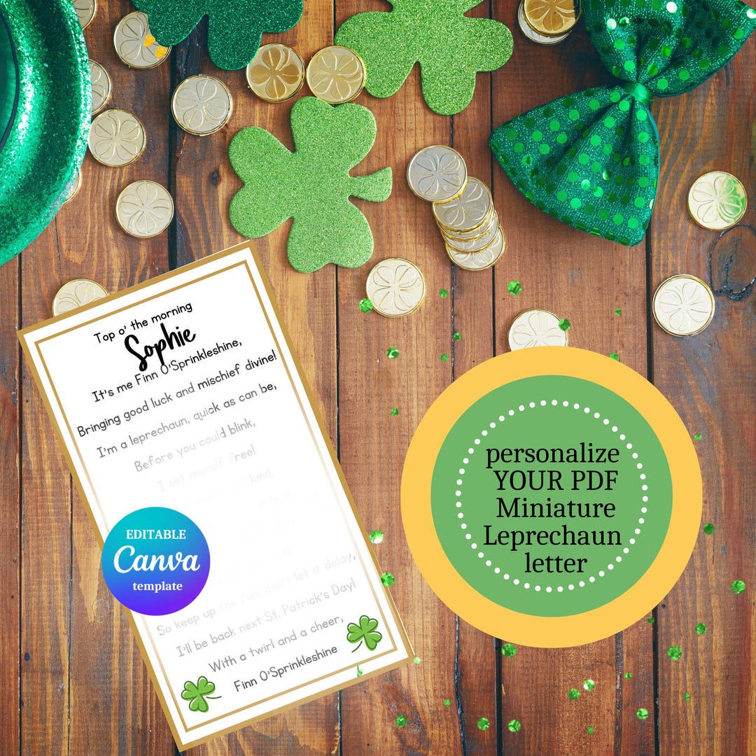 Editable Tiny Leprechaun Letter – Personalize With Your Child’s Name ...