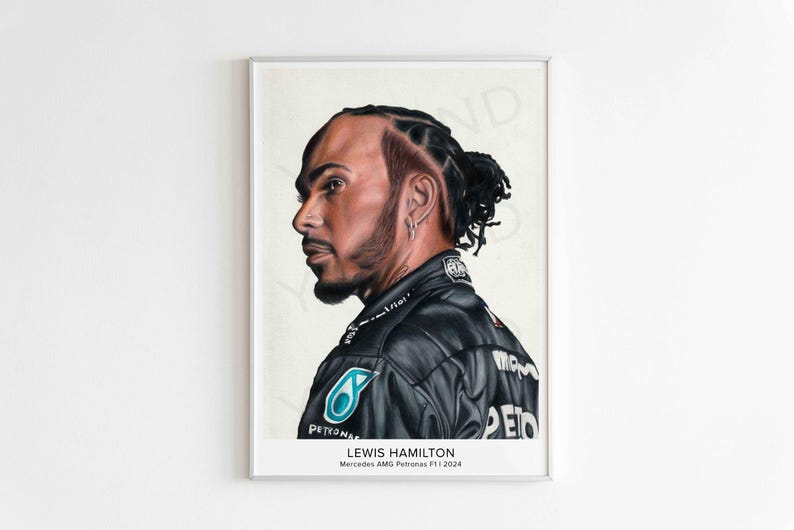 Lewis Hamilton Mercedes-amg Petronas F1 2024 Portrait Print - Etsy