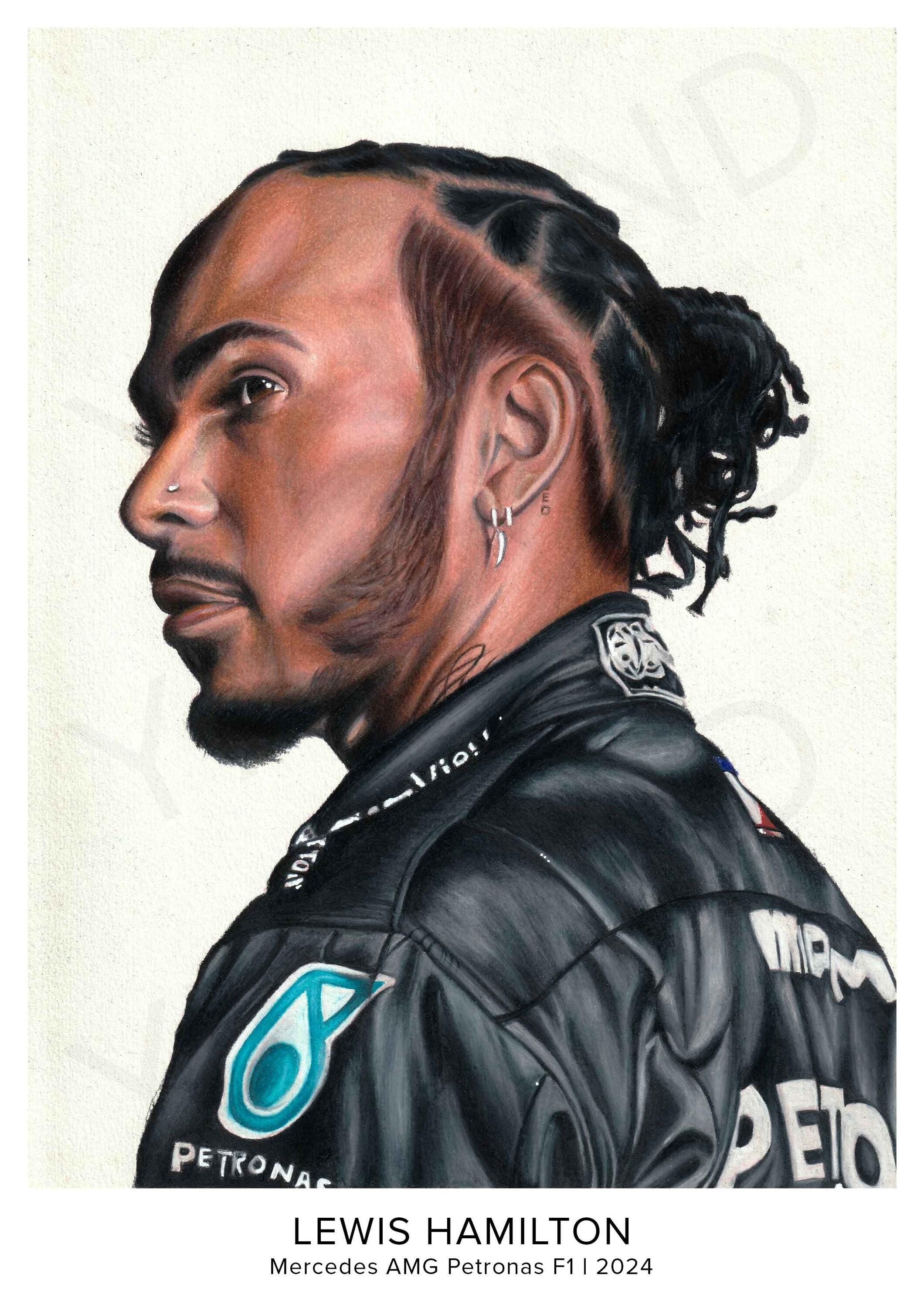 Lewis Hamilton Mercedes-amg Petronas F1 2024 Portrait Print - Etsy