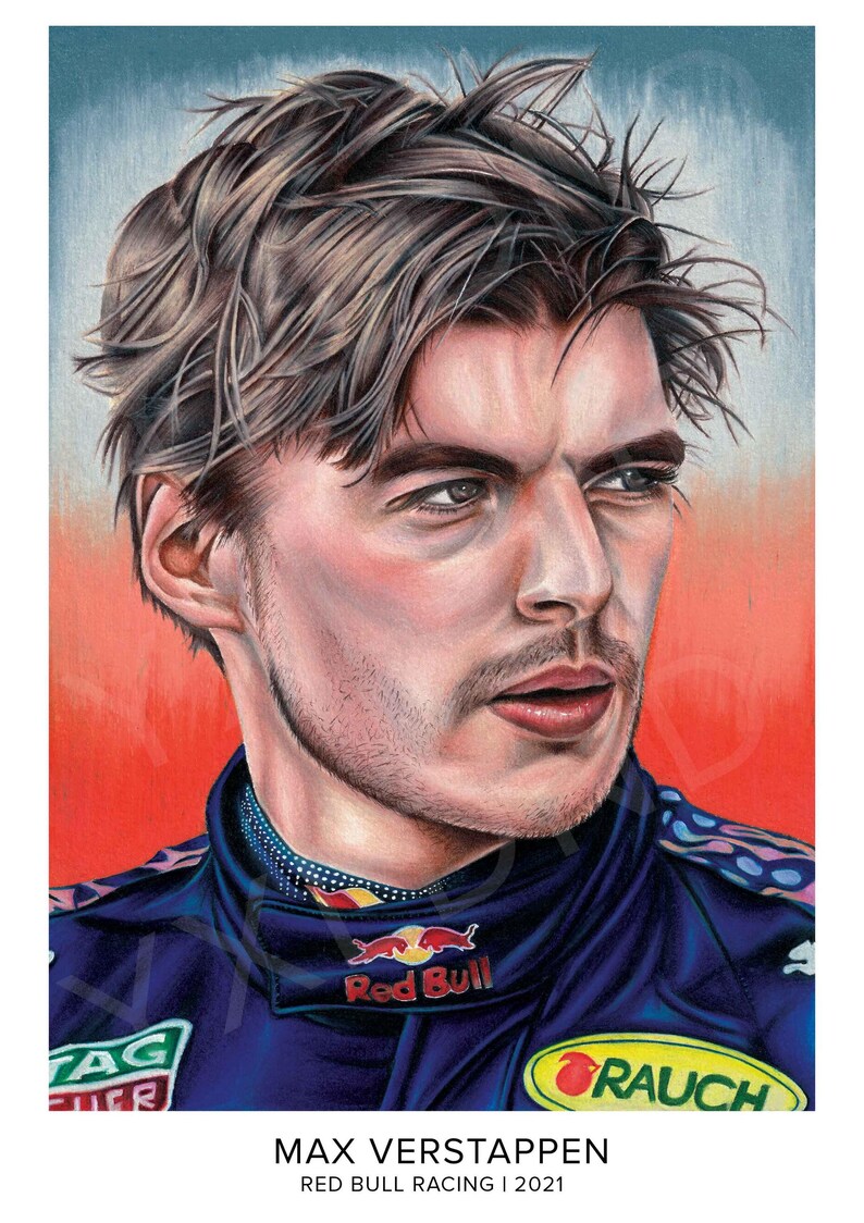 Max Verstappen Red Bull Racing 2021 Portrait Print - Etsy