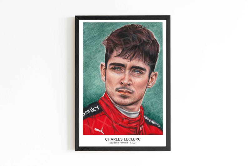 Charles Leclerc Scuderia Ferrari F1 Portrait Print - Etsy