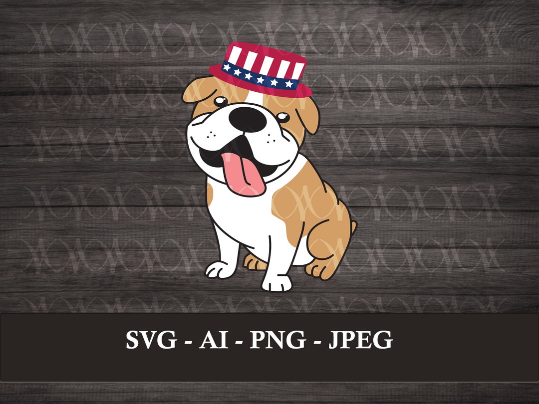 Bulldog Independence Day Digital Vinyl Decal for Car, Laptop, Cell ...