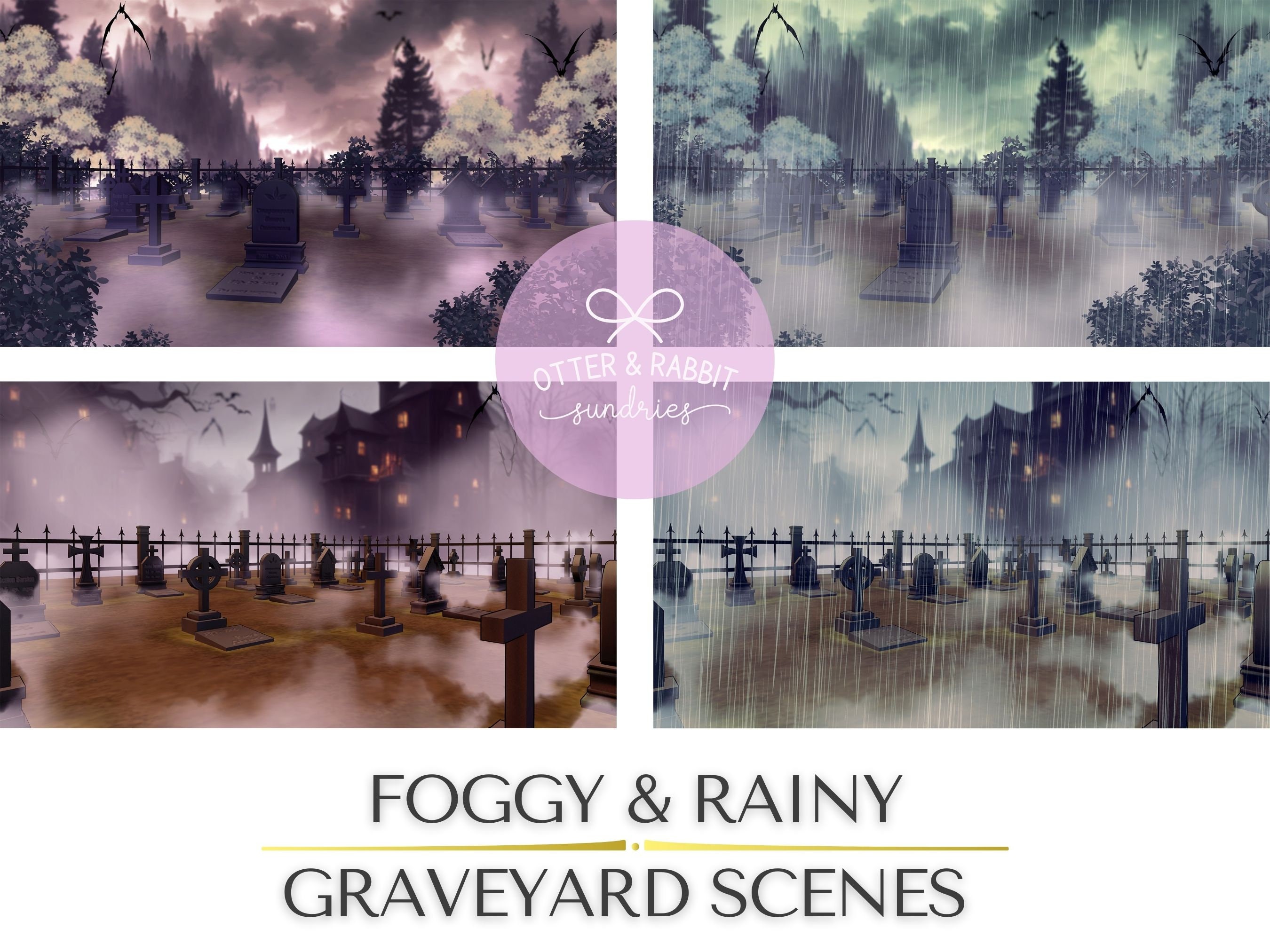 Background Pack Vtuber Livestream Spooky Graveyard Static - Etsy