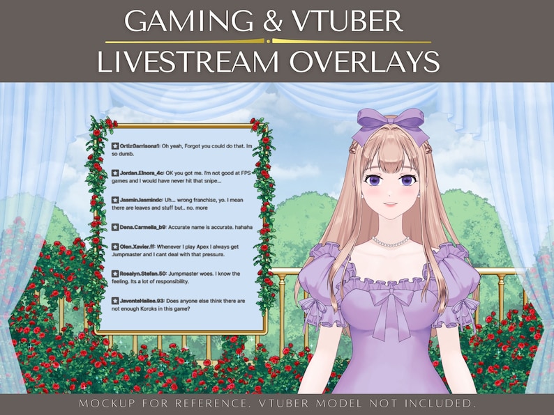 Animated Stream Pack Red Rose Garden Overlay Set for Livestreamer ...