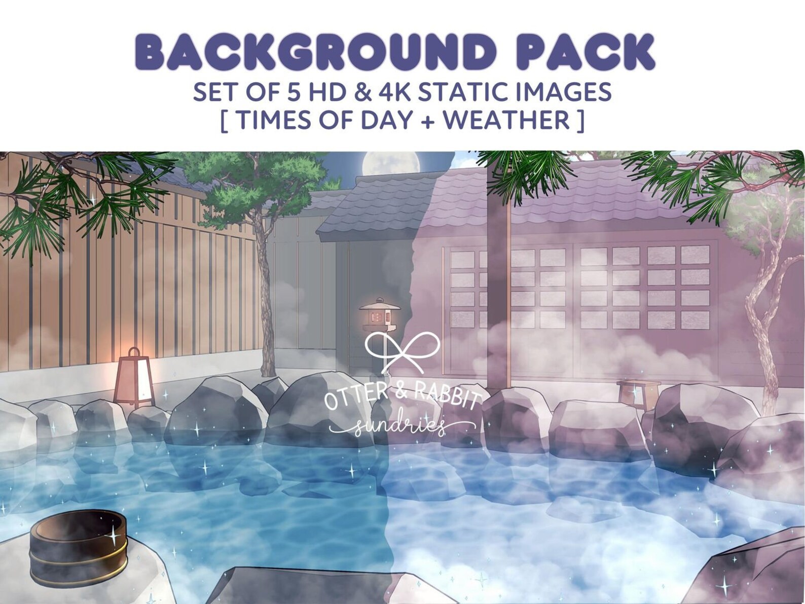 Background Pack Vtuber Livestream Japanese Onsen Static - Etsy