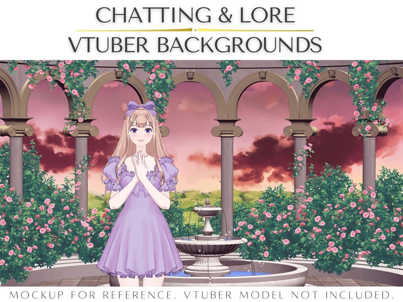 Background Pack Vtuber Livestream Rose Garden and Tea Set - Etsy