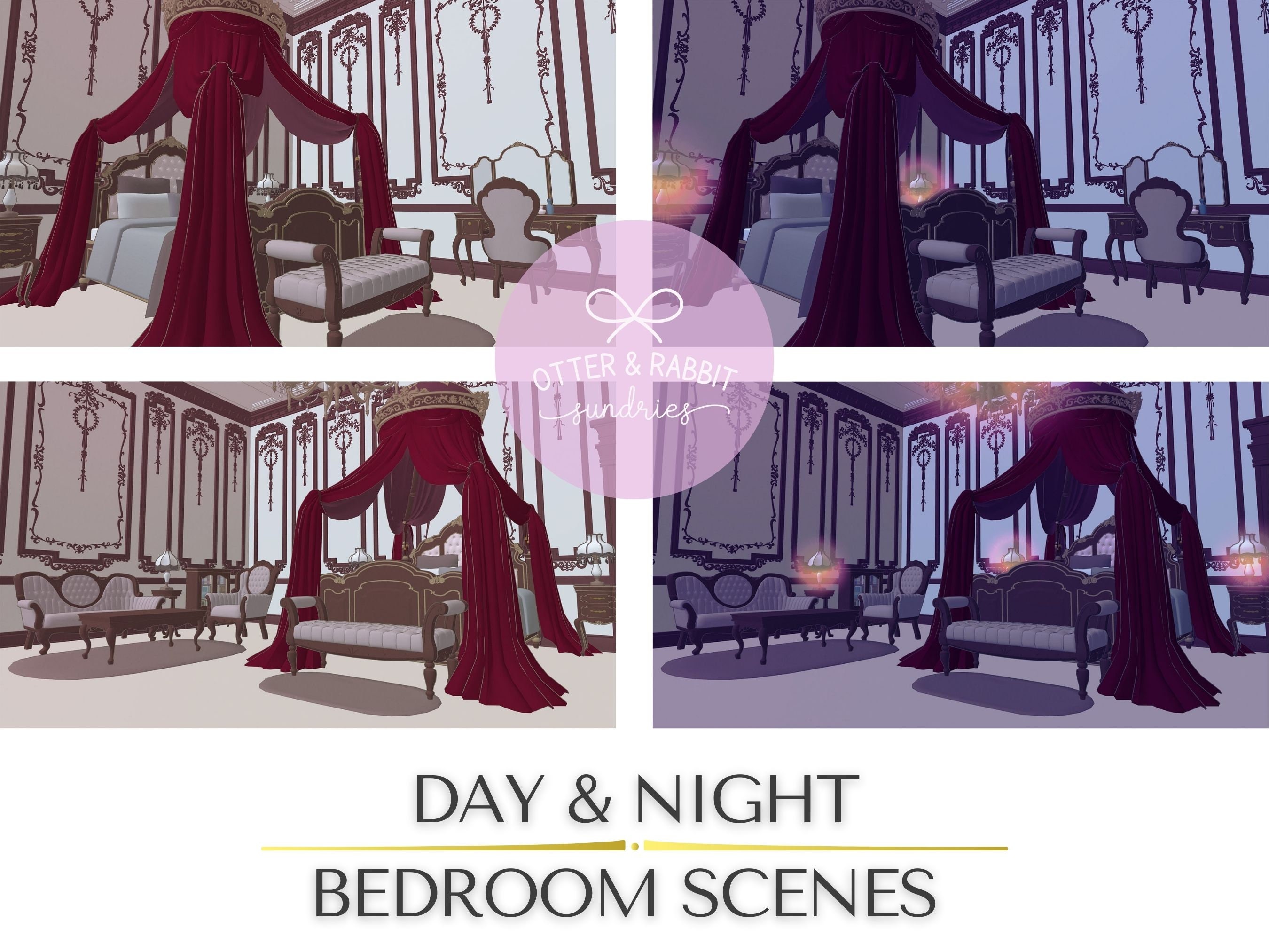 Background Pack Vtuber Livestream Royal Crimson Bedroom - Etsy
