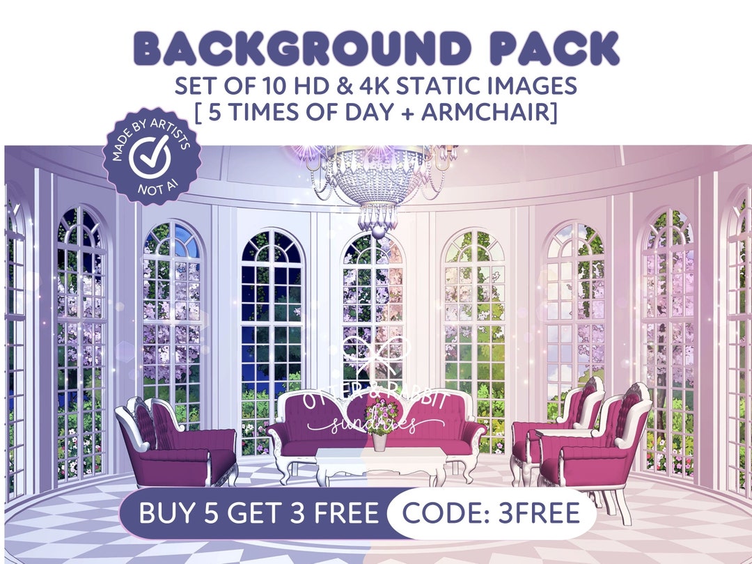 Background Pack | Vtuber Livestream Magenta Sun Parlor Static ...