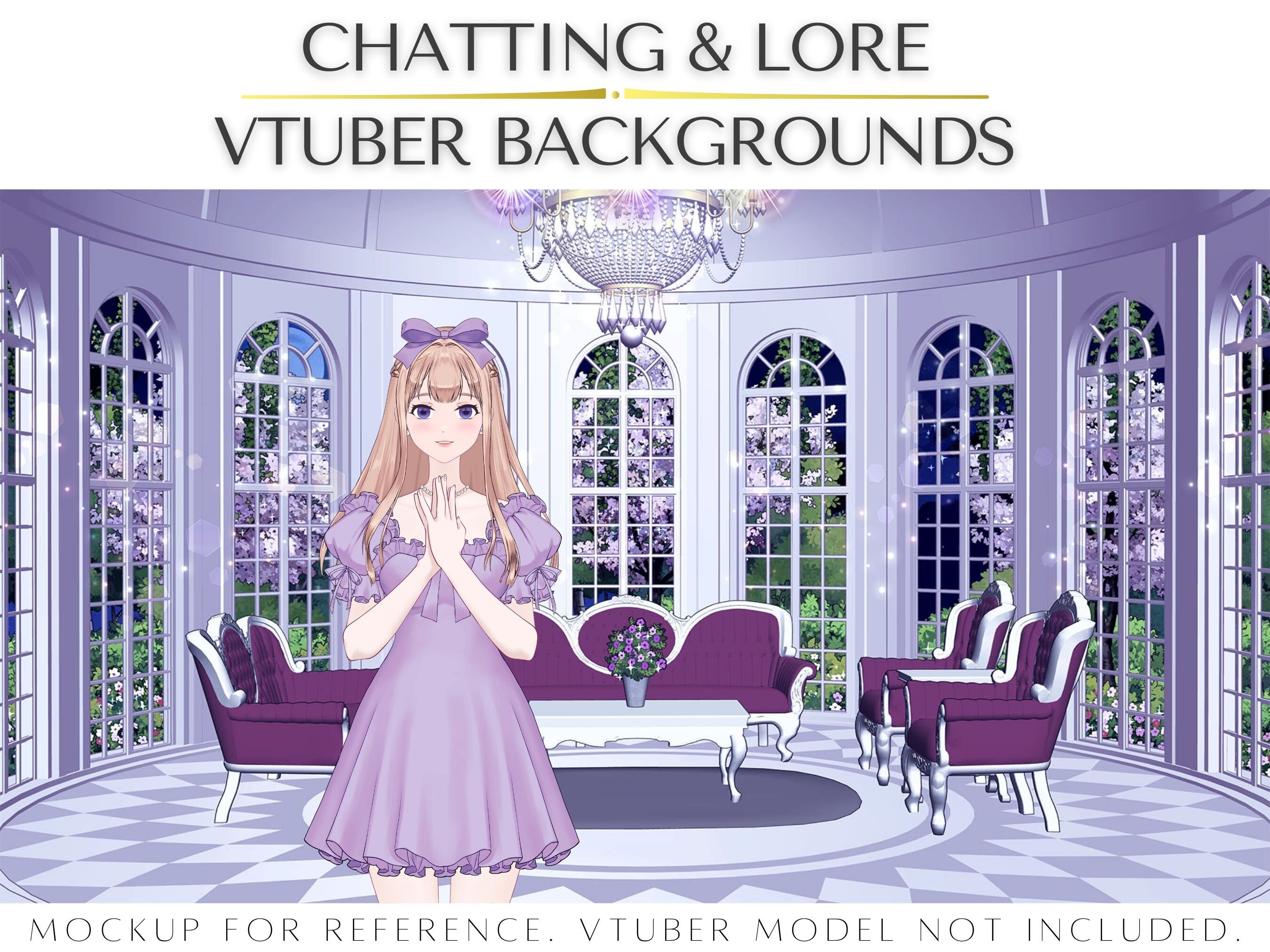 Background Pack Vtuber Livestream Magenta Sun Parlor Static Background ...